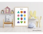 Printable Shapes Poster for Kids Room Classroom and Nursery - Etsy