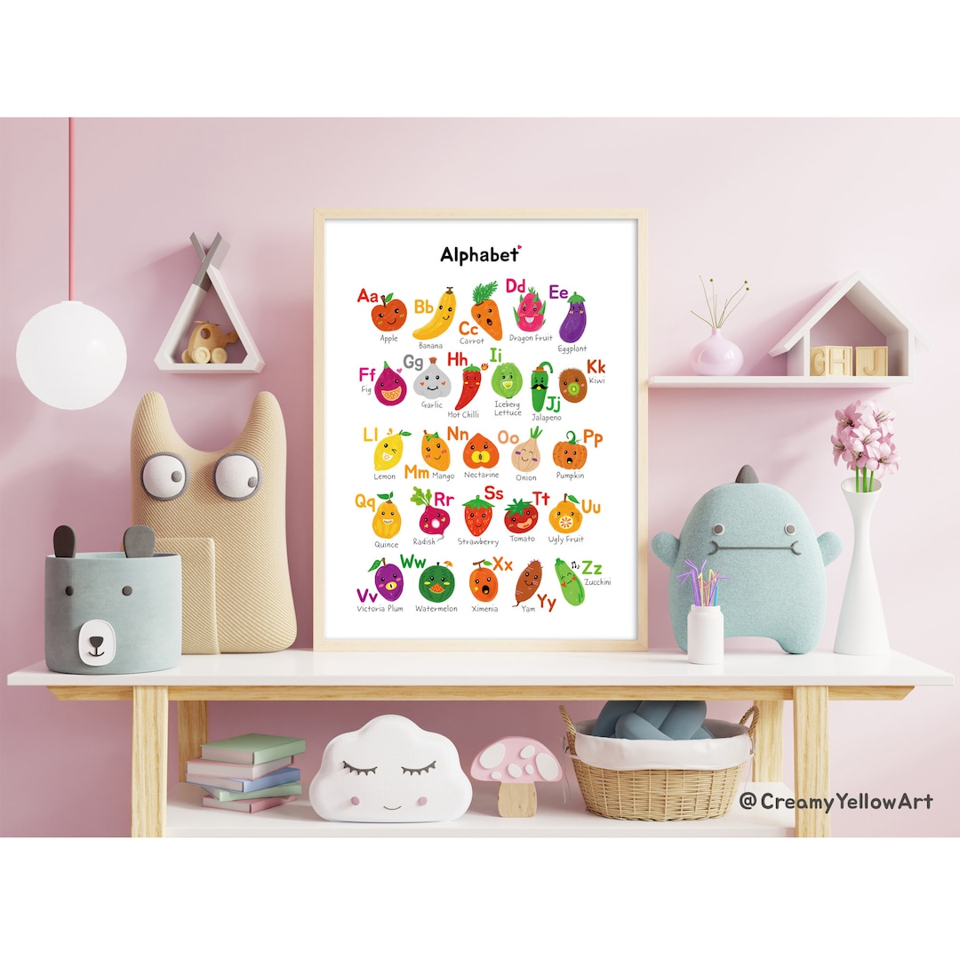 Alphabet Poster Digital Download Fruits and Vegetables - Etsy