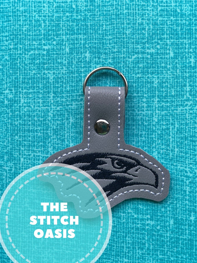 Hawk in the Hoop Machine Embroidery Design Snap Tab Key Fob - Etsy