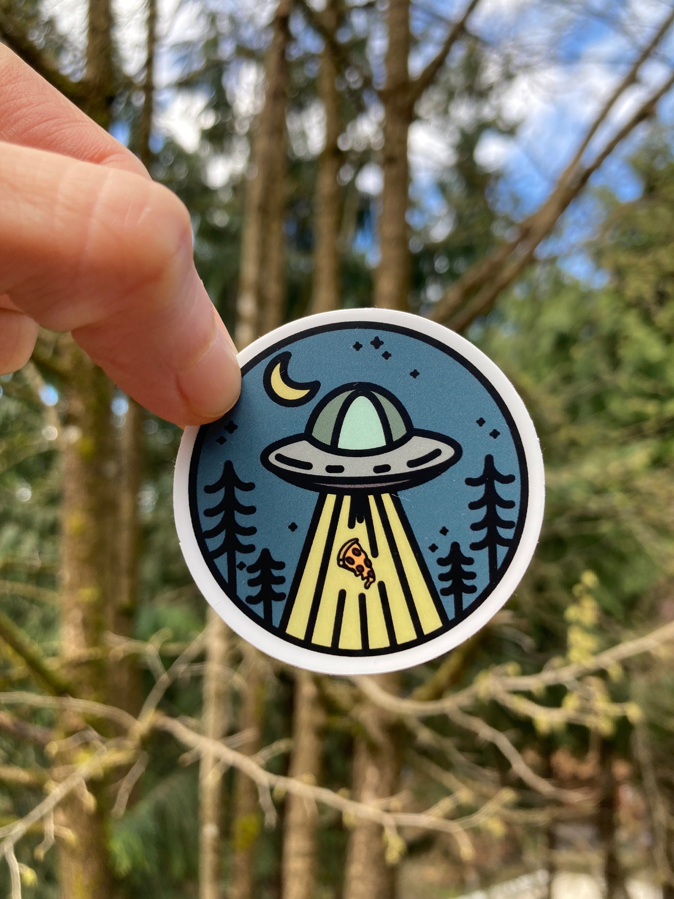 Alien Pizza Sticker | Etsy