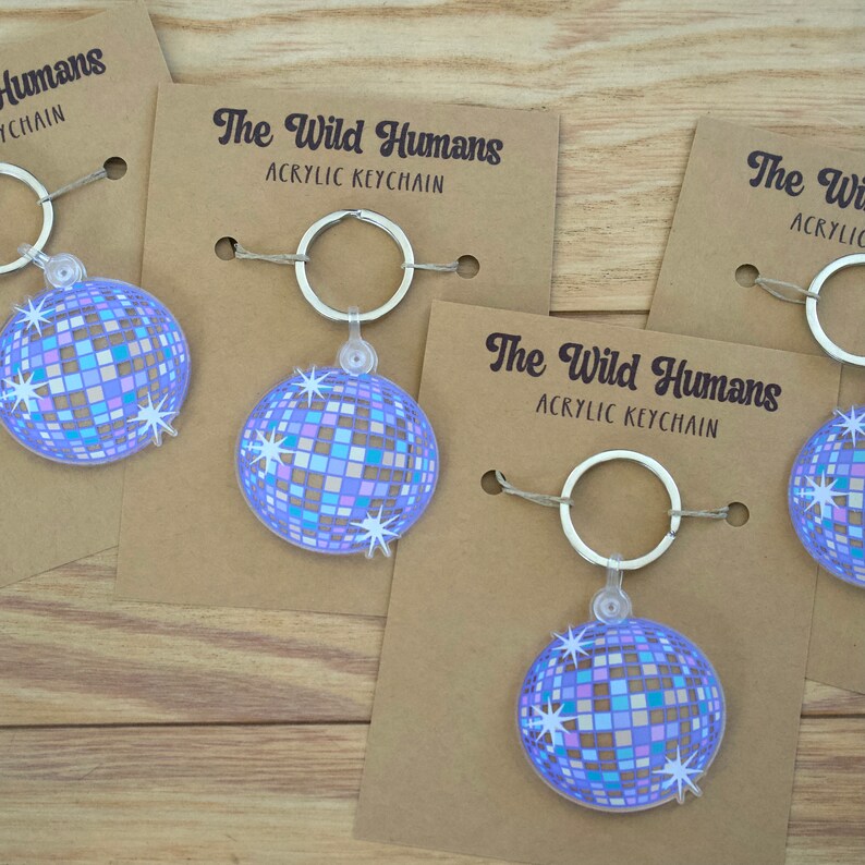 Disco Ball Acrylic Keychain Customizable Keychain - Etsy