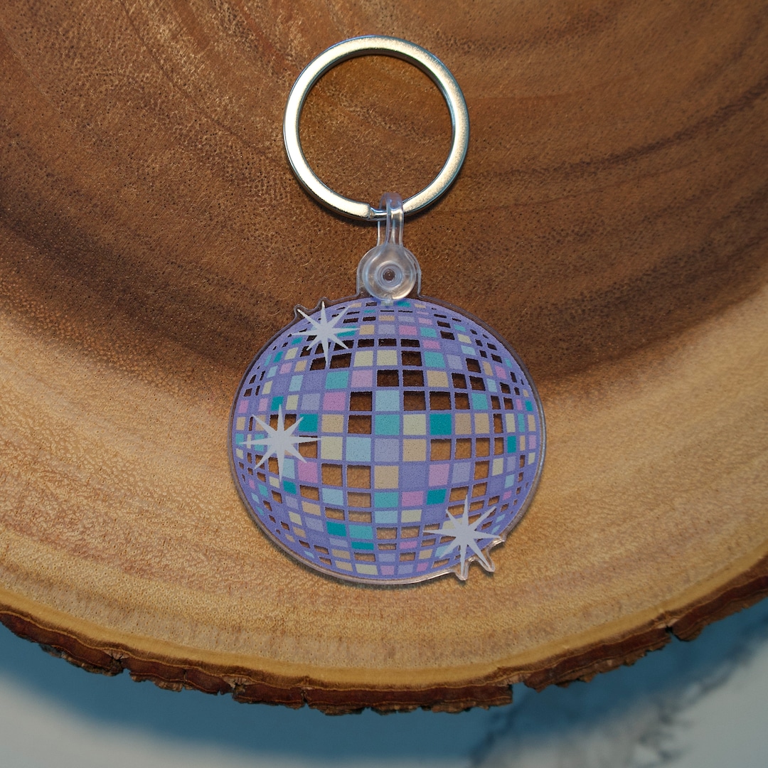 Disco Ball Acrylic Keychain | Customizable Keychain | Bridesmaids Gift ...