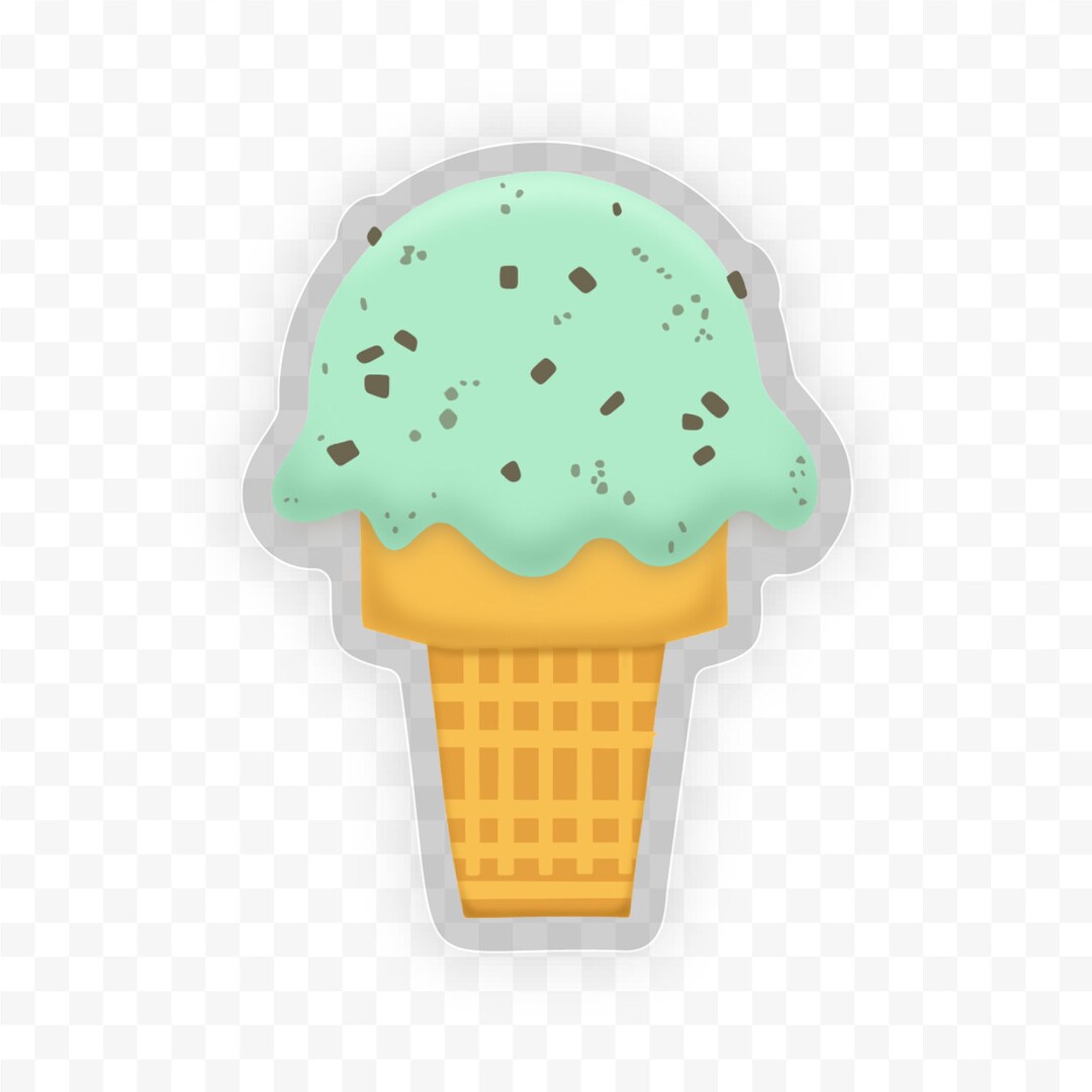 Mini Ice Cream Sticker | Mint Chip | Vanilla With Sprinkles ...
