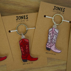 Cowboy Boot Keychain | Pink Cowboy Boot | Western Keychain | Bridesmaid ...