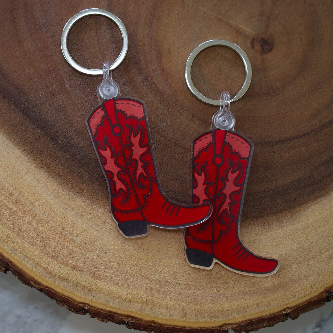 Cowboy Boot Keychain Red Cowboy Boot Western Keychain Bridesmaid Gift ...