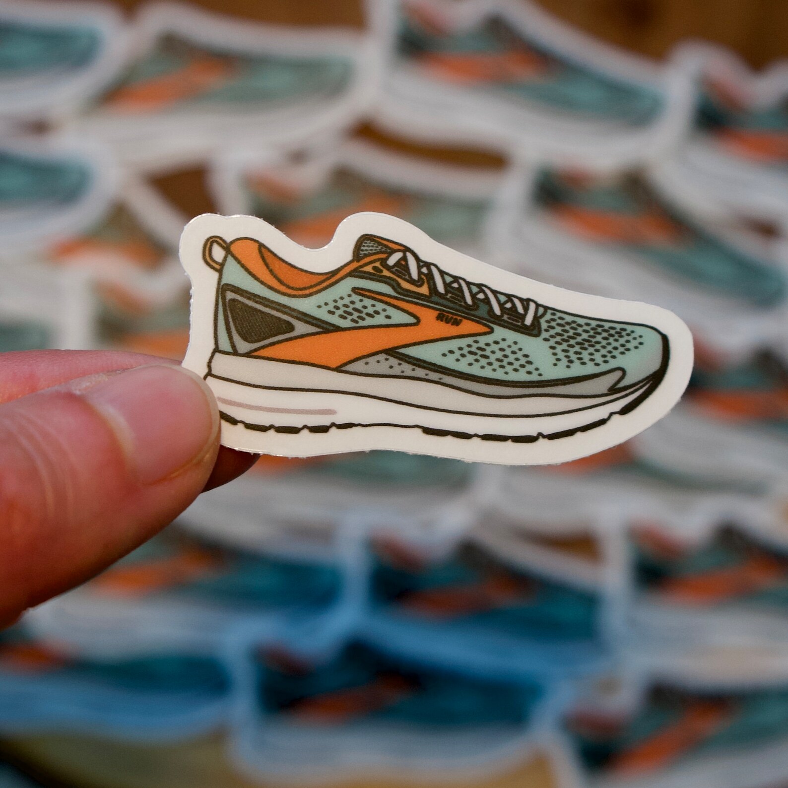 Running Shoe Clear Vinyl Waterproof Sticker Running Girlie in My ...