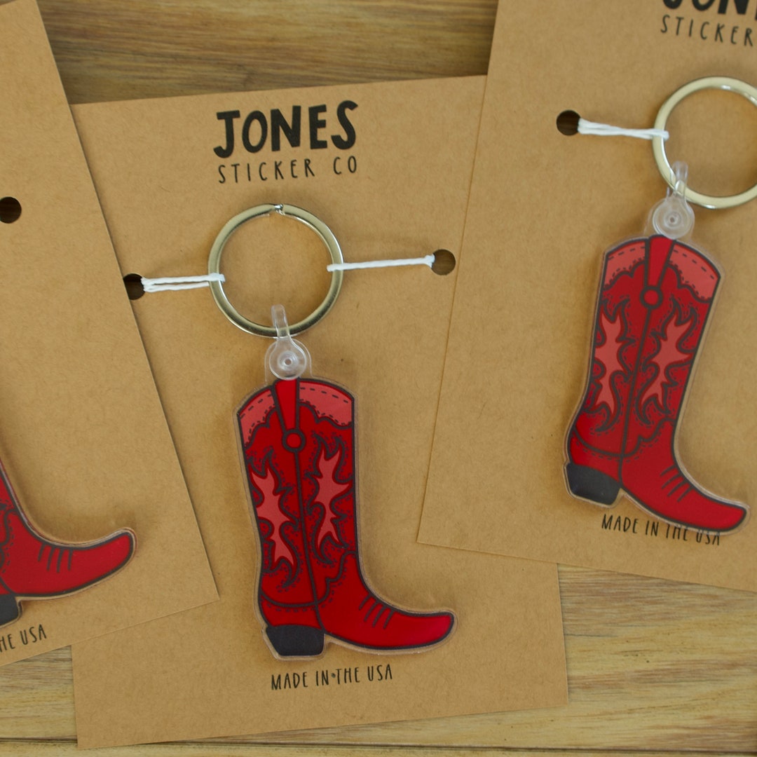 Cowboy Boot Keychain Red Cowboy Boot Western Keychain Bridesmaid Gift ...