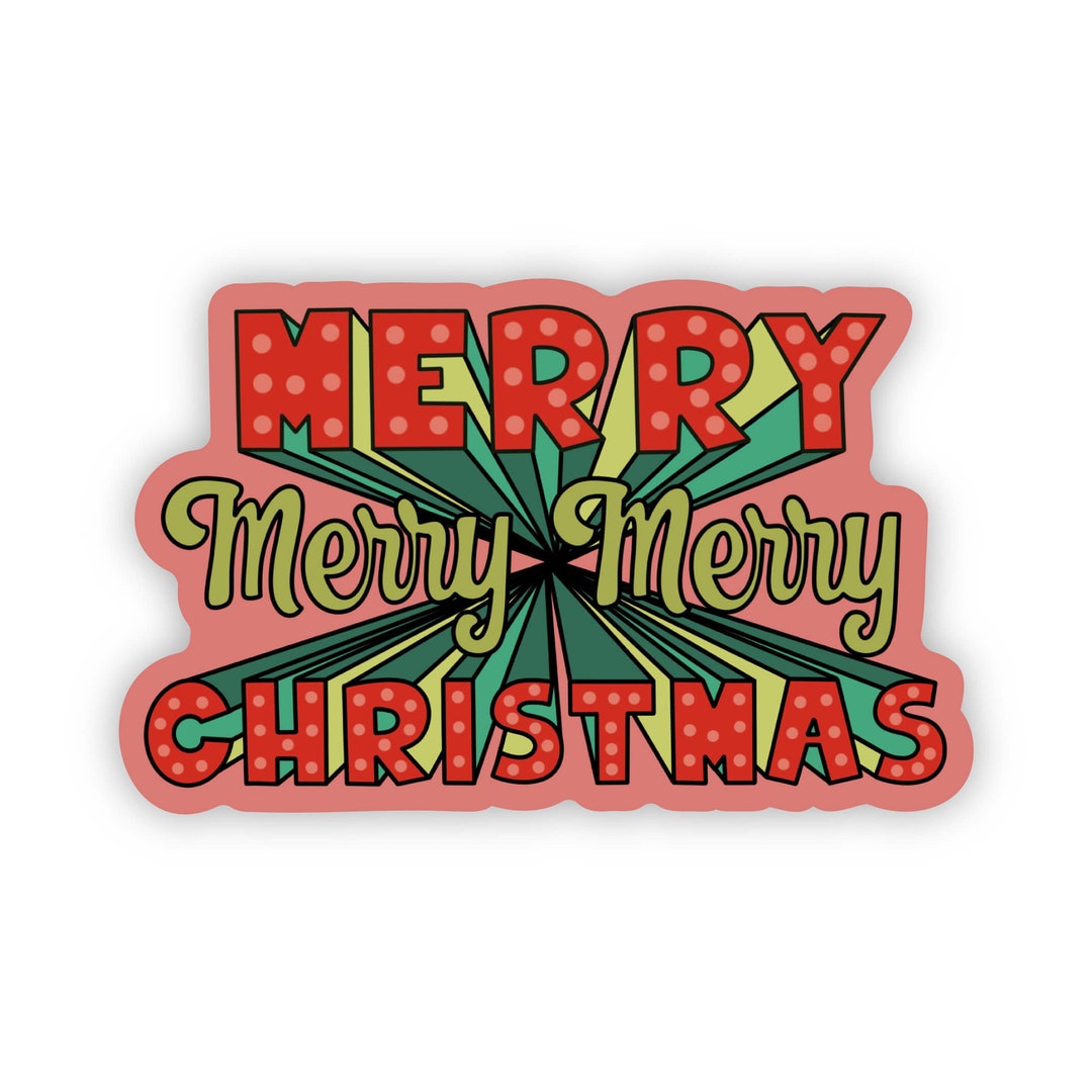Merry Christmas Sticker - Etsy