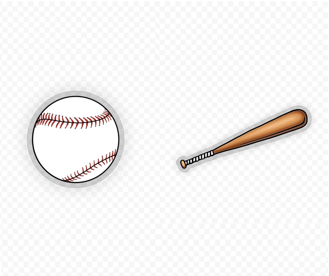 Baseball and Bat Stickers | Clear Vinyl Sticker | Waterproof Sticker - Etsy