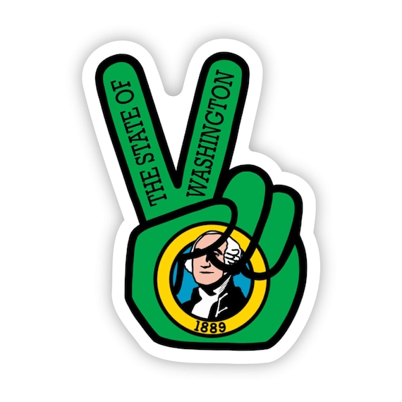 Washington State Flag Sticker Peace Sign - Etsy
