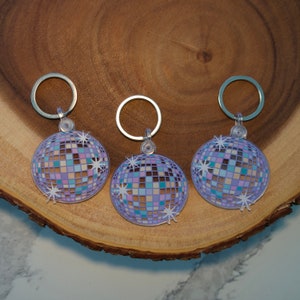 Disco Ball Acrylic Keychain | Customizable Keychain | Bridesmaids Gift ...