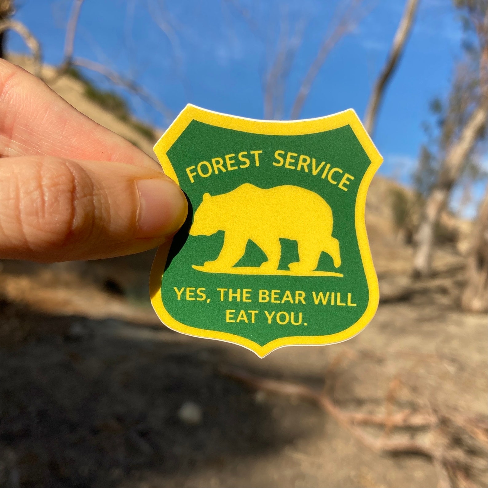 Forest Service Sticker | the Bear Will Eat You | Funny National Park ...