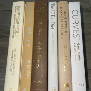 TOP SELLER | Books by Their Color | Staging Books | Cream & Tan Books ...