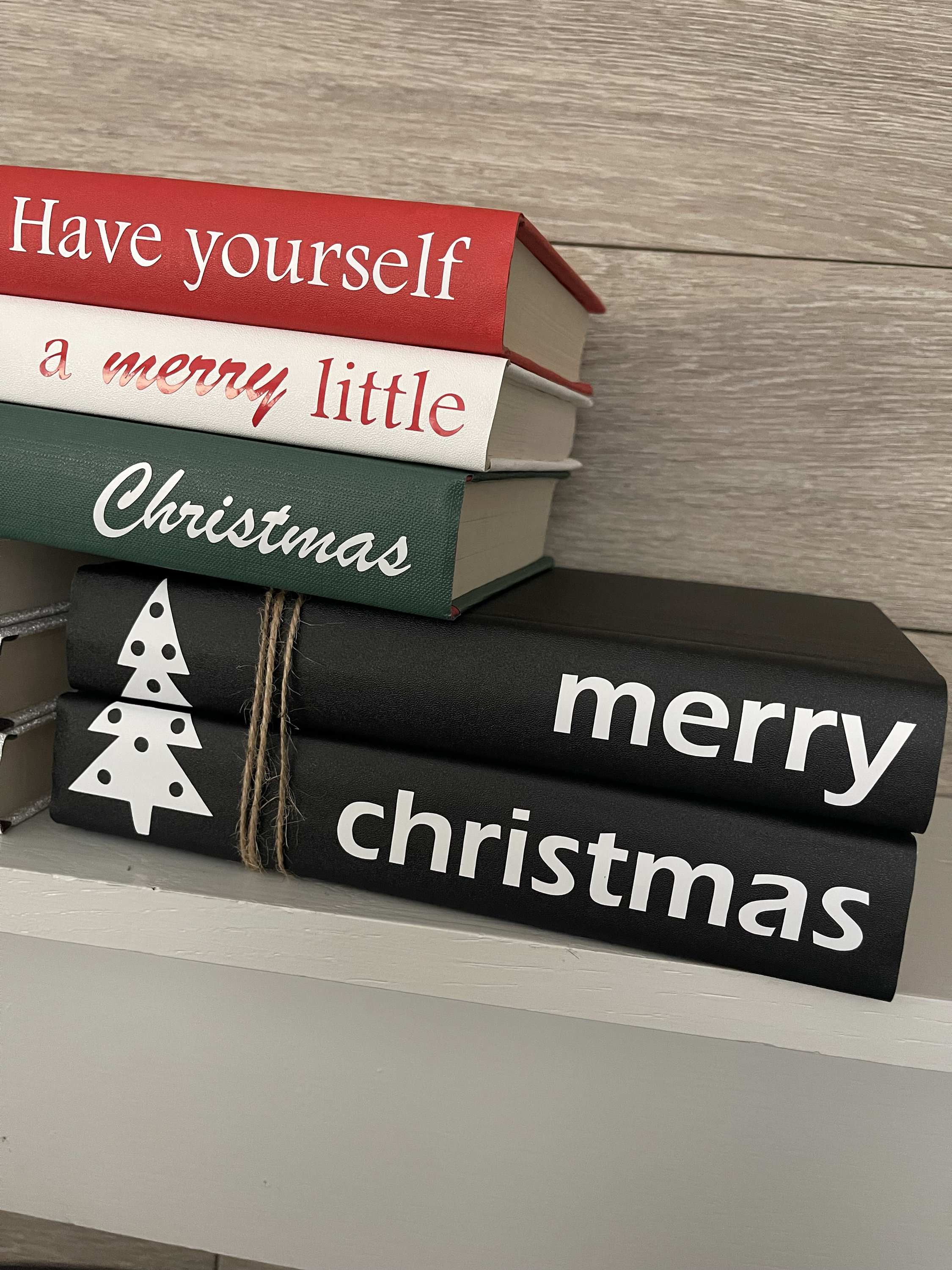 Christmas Book Stack | Winter Decor | Christmas Gifts | Holiday Decor ...
