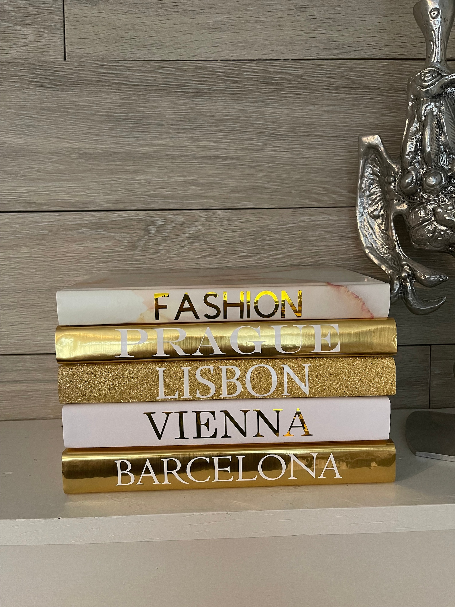 5 Set of Books Customizable Book Stack Fashion Books Glam Decor Books ...