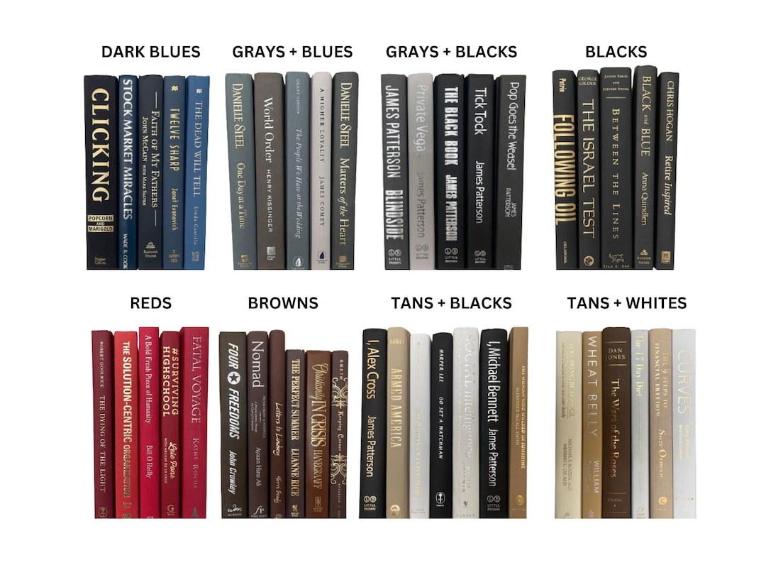 TOP SELLER | Books by Their Color | Staging Books | Books by Color ...