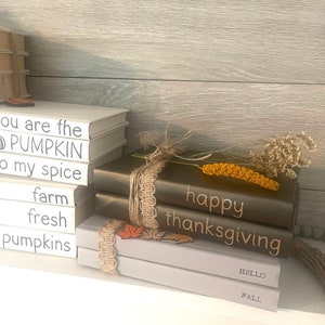 Fall Book Decor | Thanksgiving Decor Book | Farmhouse Decor | Decor ...