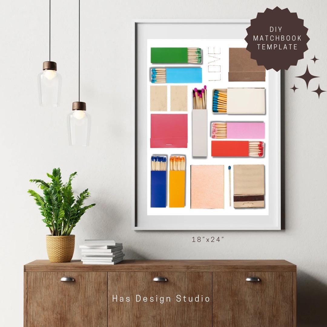Matchbook Poster | Digital Download | DIY Matchbook Poster | Matchbook ...