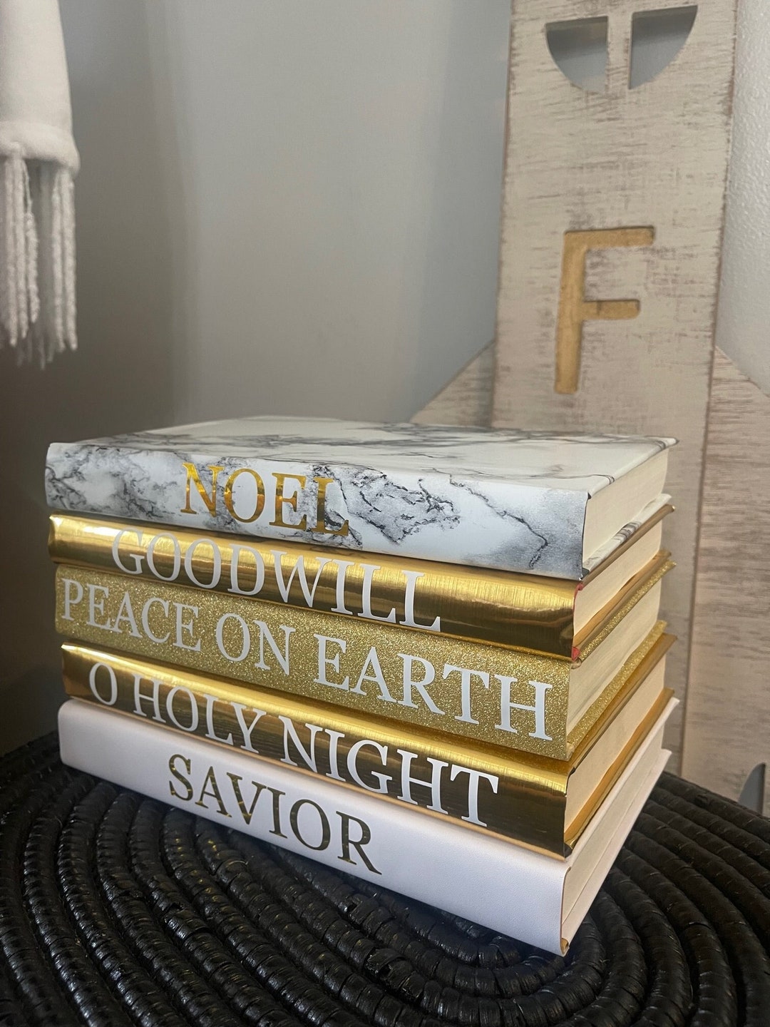 Christmas Book Stack | Winter Decor | Christmas Gifts | Holiday Decor ...