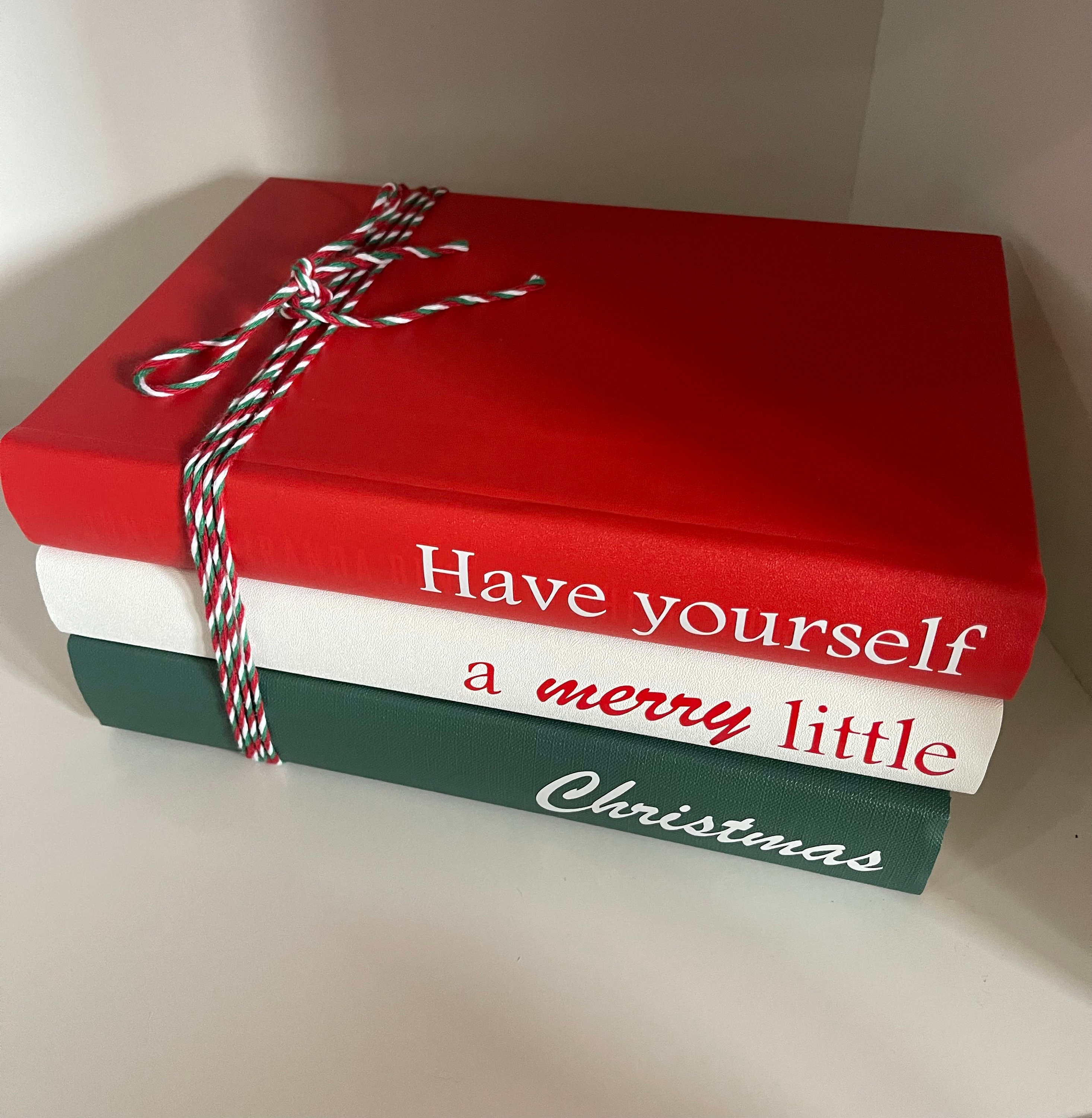 Christmas Book Stack | Winter Decor | Christmas Gifts | Holiday Decor ...