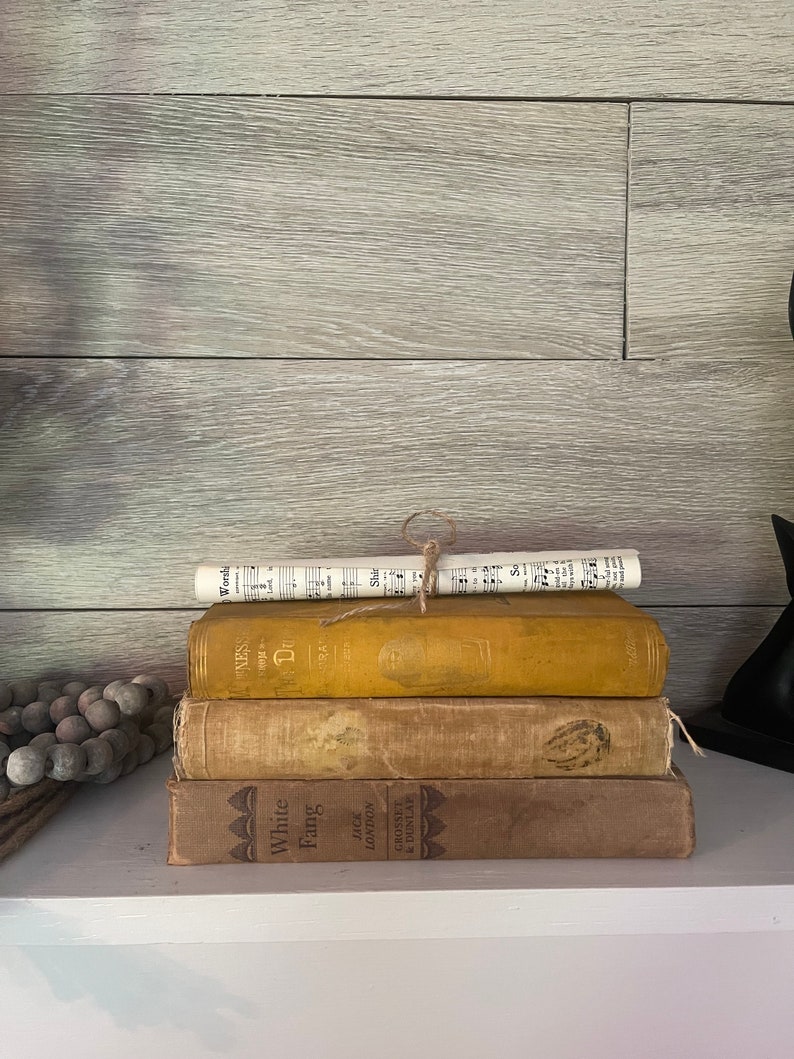 Vintage Books | Vintage Book Stack | Decorative Book Decor | Antique ...