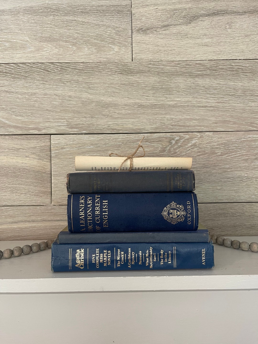 Vintage Books | Vintage Book Stack | Decorative Book Decor | Antique ...