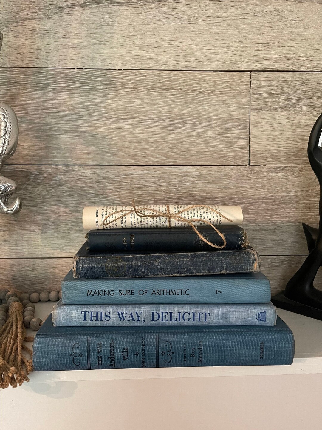 Vintage Books | Vintage Book Stack | Decorative Book Decor | Antique ...