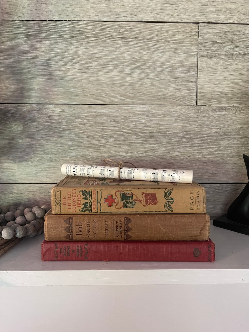 Vintage Books | Vintage Book Stack | Decorative Book Decor | Antique ...
