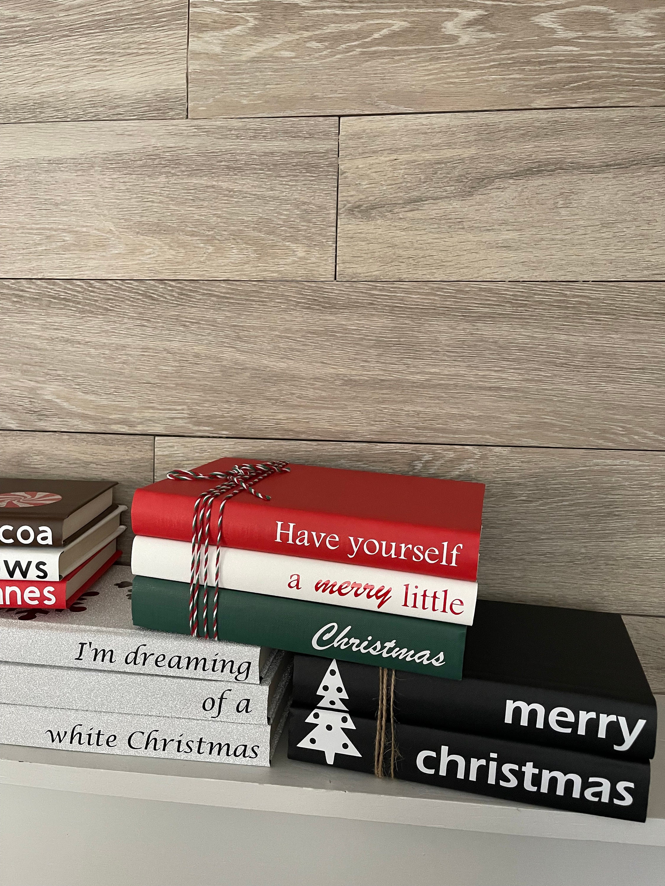 Christmas Book Stack Winter Decor Christmas Gifts - Etsy