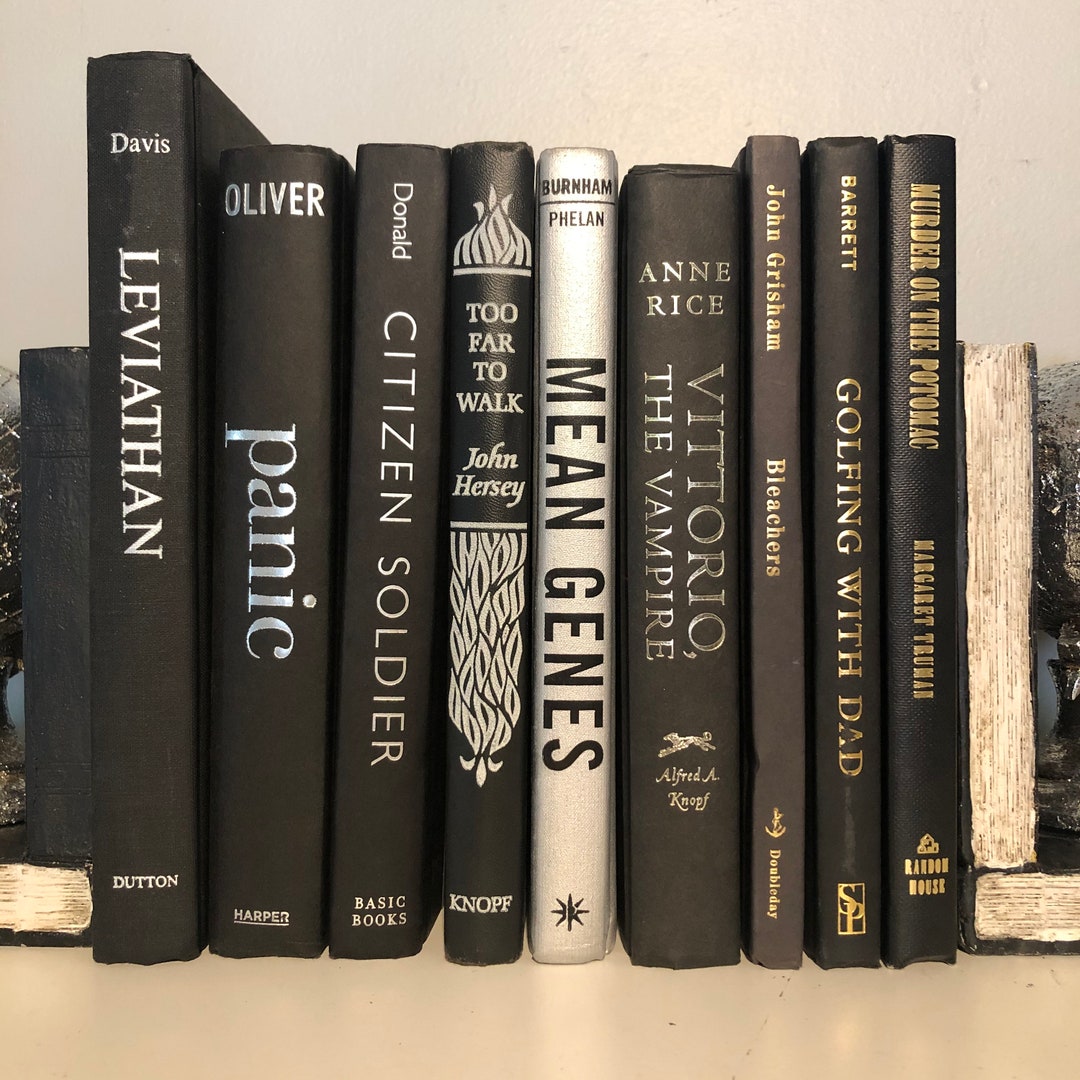 Decorative Books by Their Color | Black Decor Books | Black and Silver ...