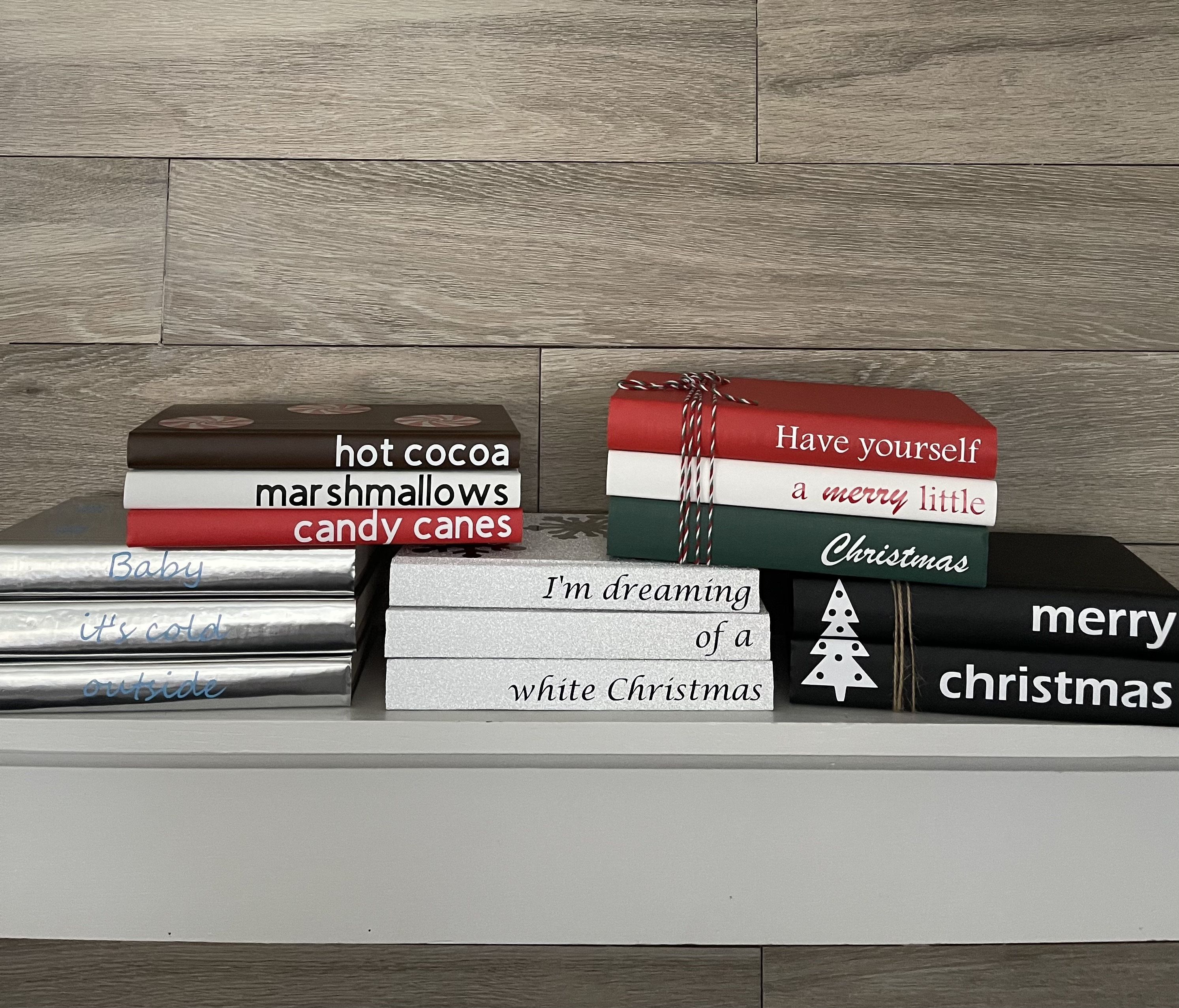 Christmas Book Stack Winter Decor Christmas Gifts - Etsy