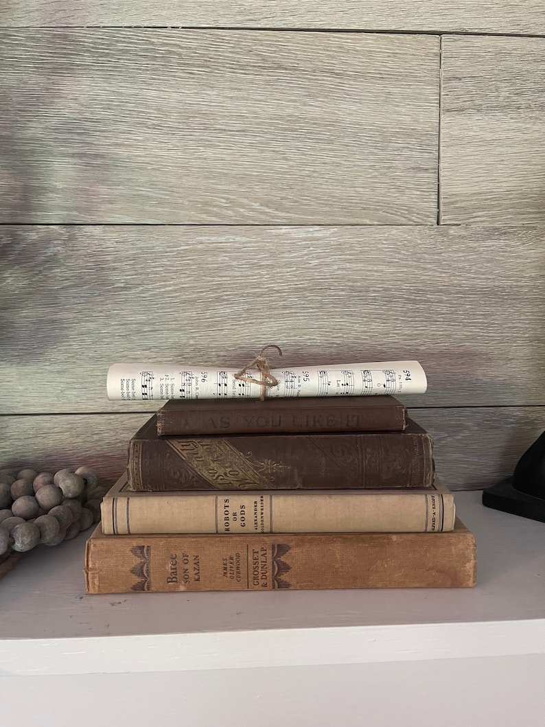 Vintage Books | Vintage Book Stack | Decorative Book Decor | Antique ...