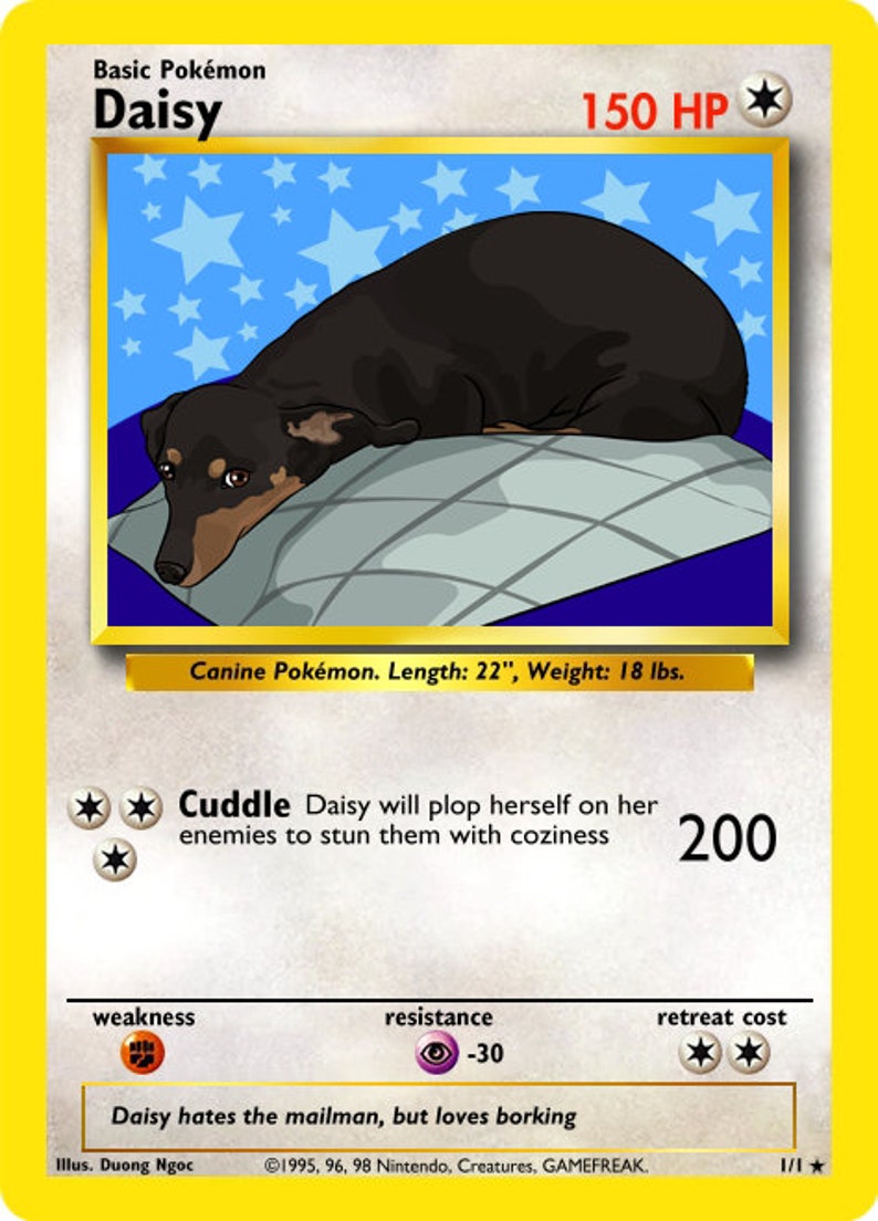 Your Pet Custom Pet Pokemon Card Pokepet Digital Printed Free - Etsy Canada