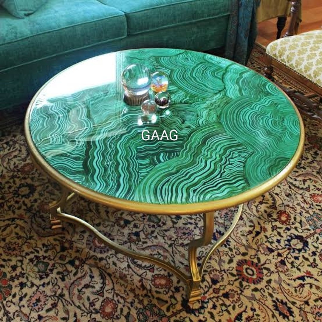 Malachite Round Table Top | Dining Table Top | Coffee Table Top ...