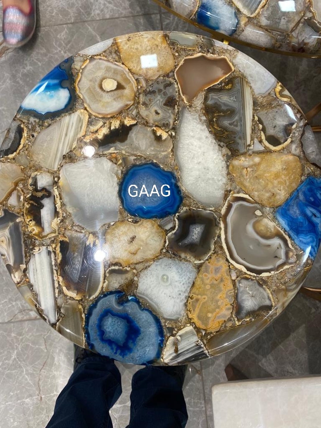 Round Agate Table Top | Dining Table Top | Coffee Table Top | Counter ...