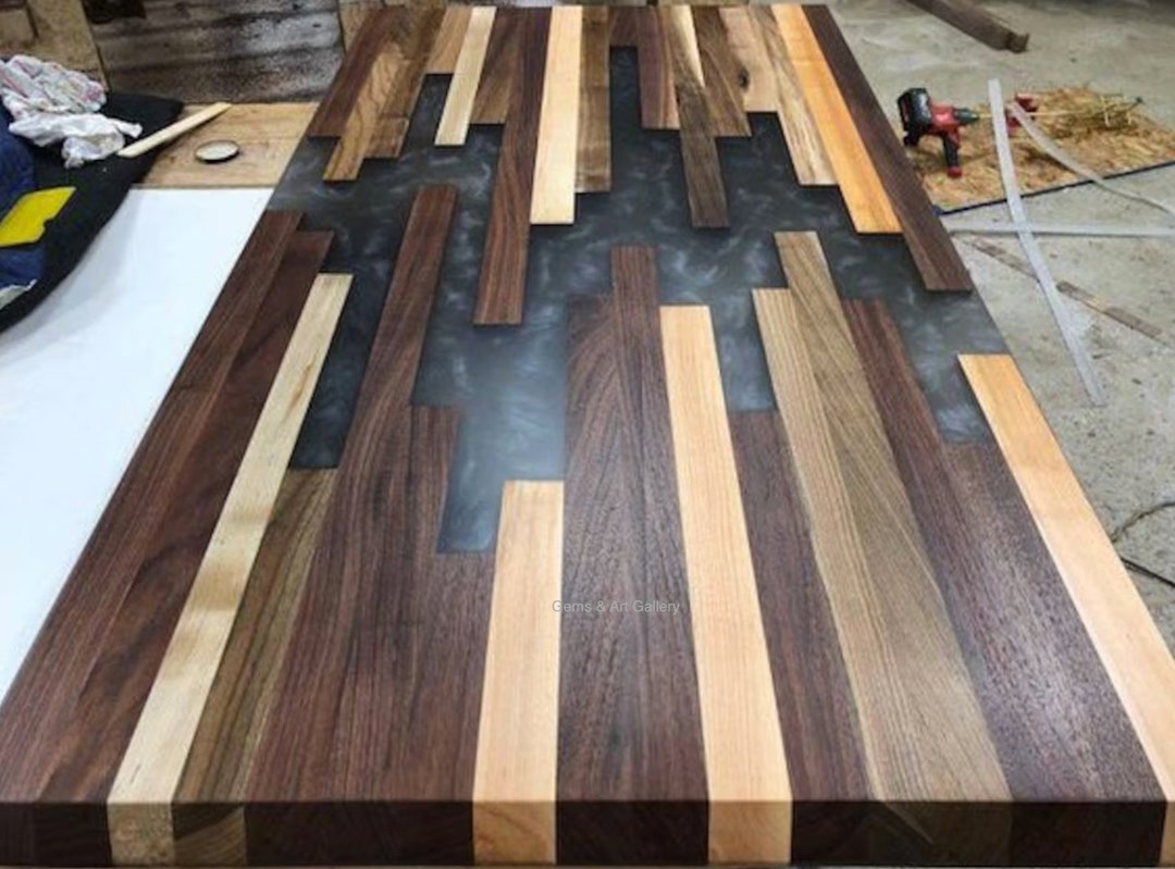 Racing Slabs Epoxy Table Top With Acacia Wood | Dining Table | Live ...