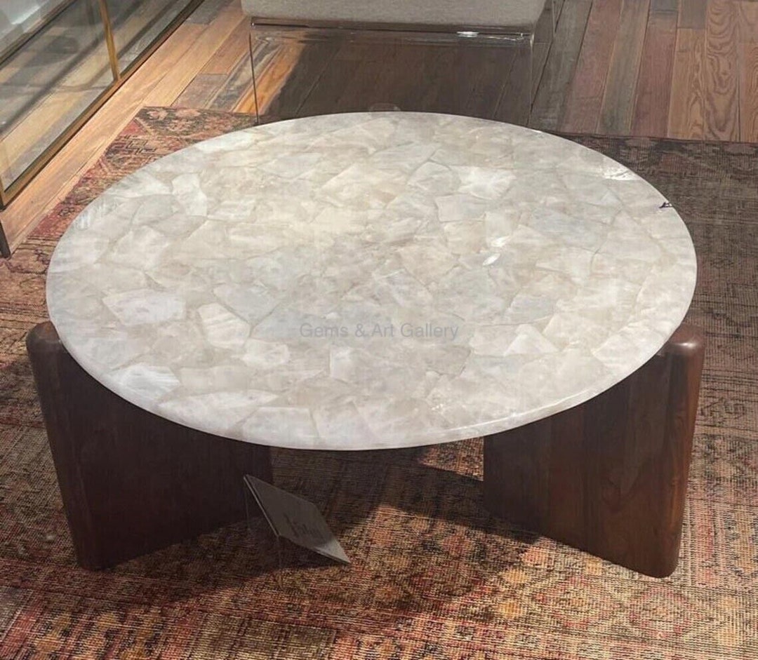 Round White Quartz Table Top | Dining Table Top | Coffee Table Top ...
