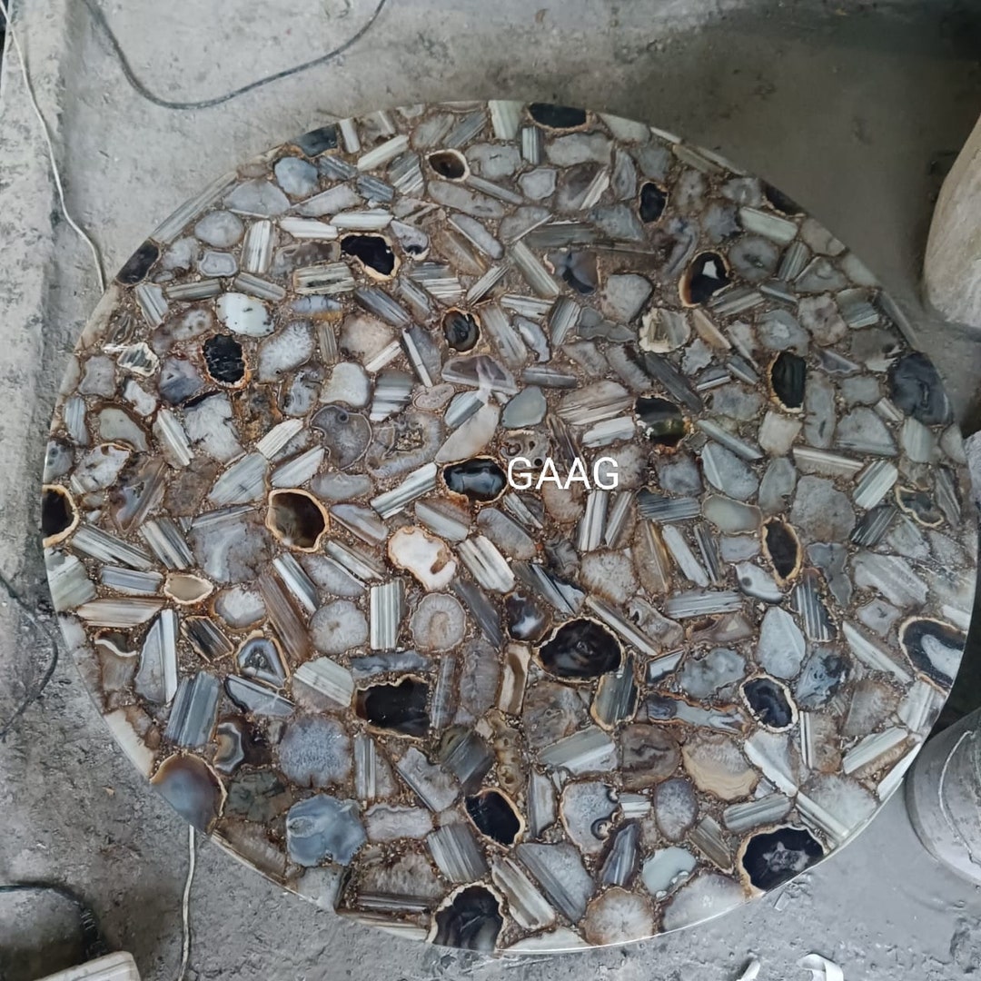 Round Agate Table Top | Dining Table Top | Coffee Table Top | Counter ...