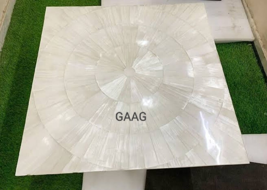Selenite Square Table Top | Dining Table Top | Living Room Table Top ...