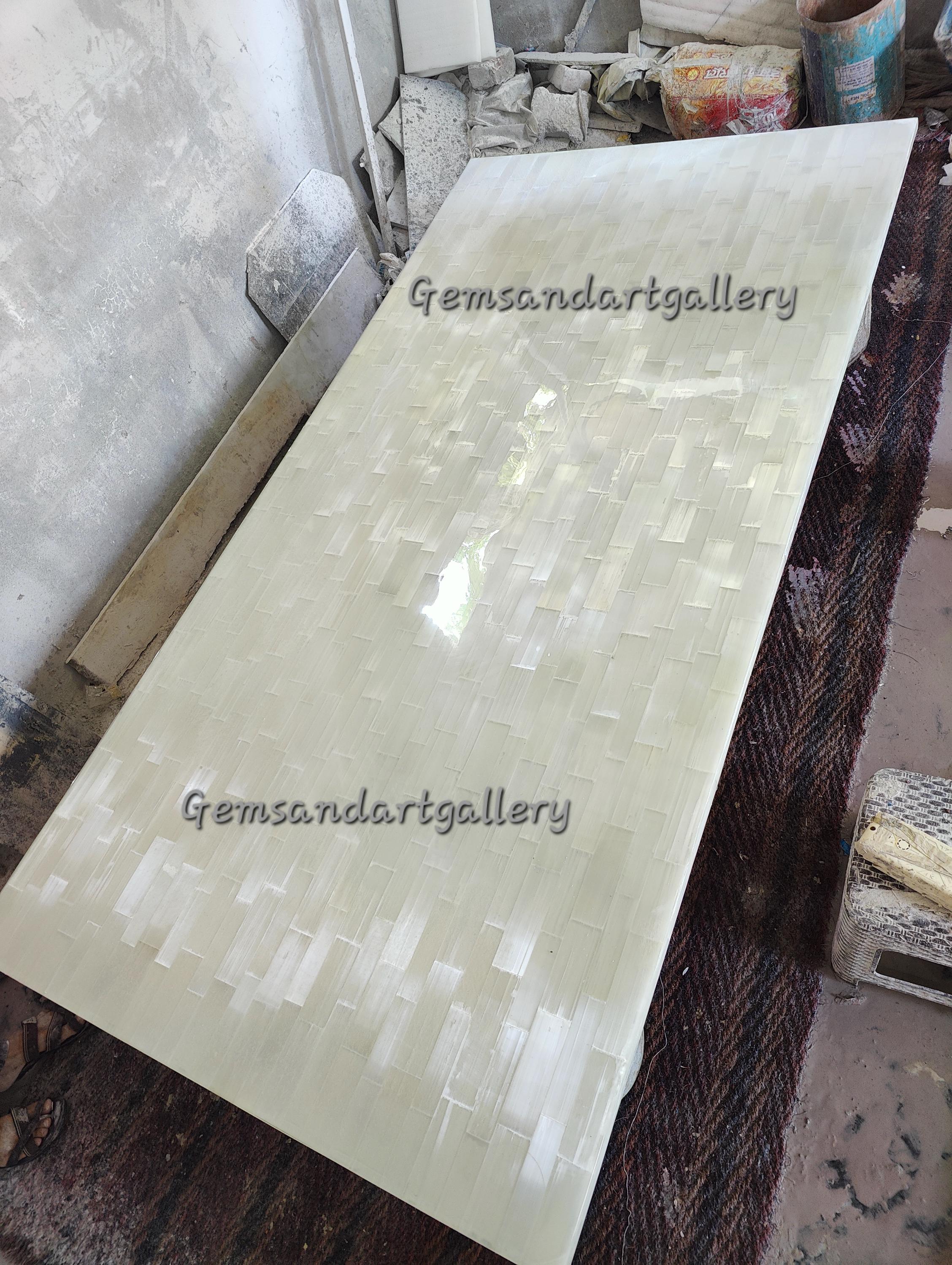 Rectangular Selenite Table Top | Dining Table Top | Living Room Table ...
