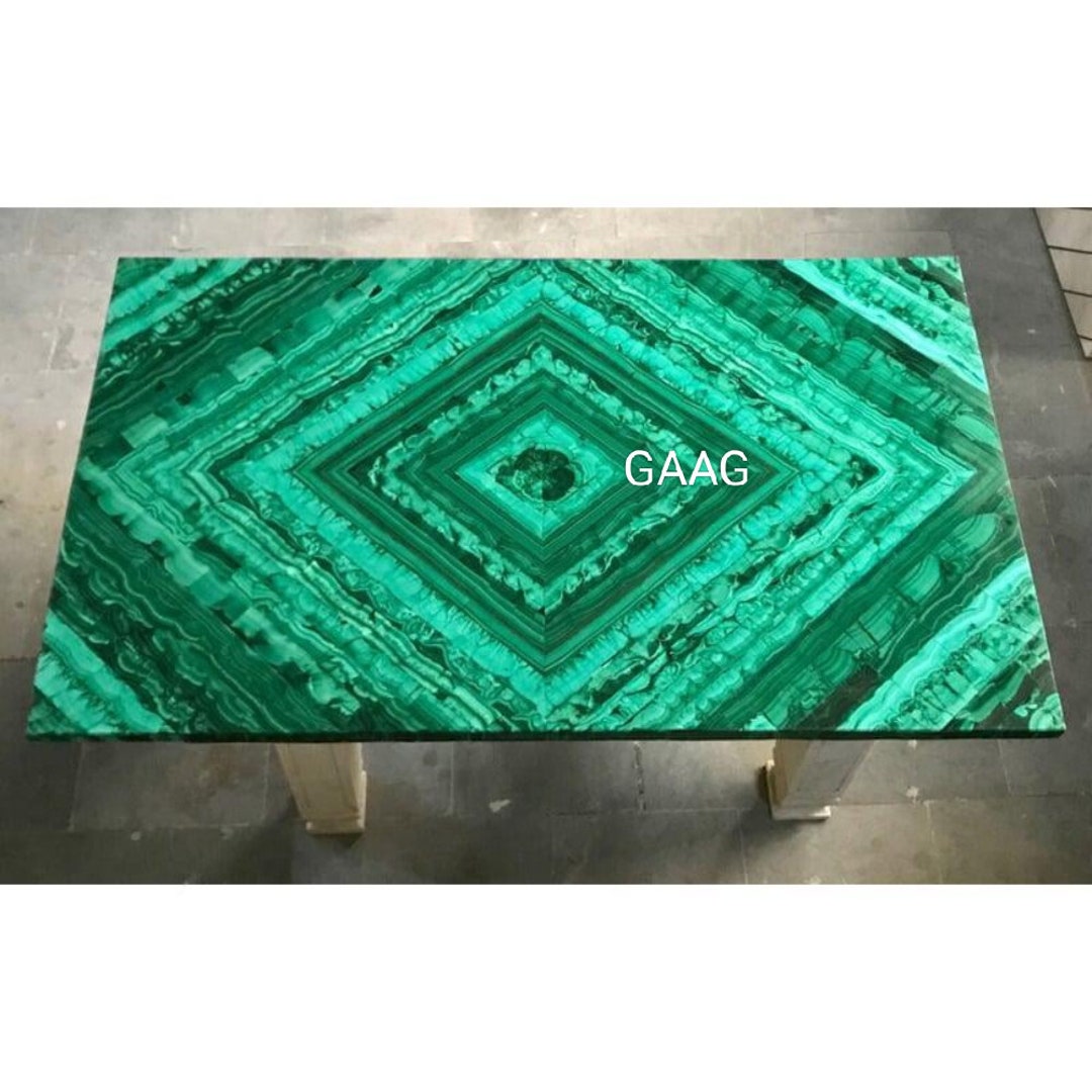 Patterned Rectangular Malachite Table Top | Dining Table Top | Coffee ...