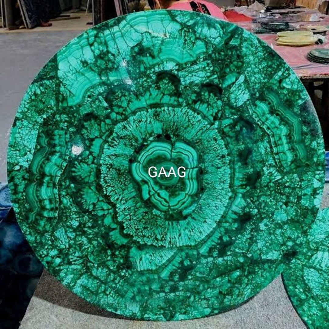 Malachite Round Table Top | Dining Table Top | Coffee Table Top ...
