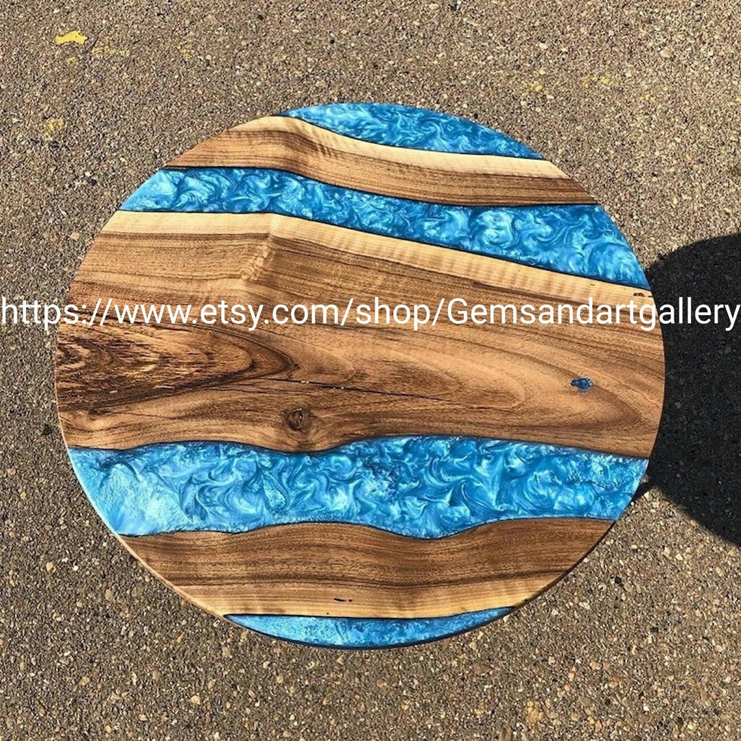 Nebula Rivers Table Top With Acacia Wood | Dining Table Top | Live Edge ...