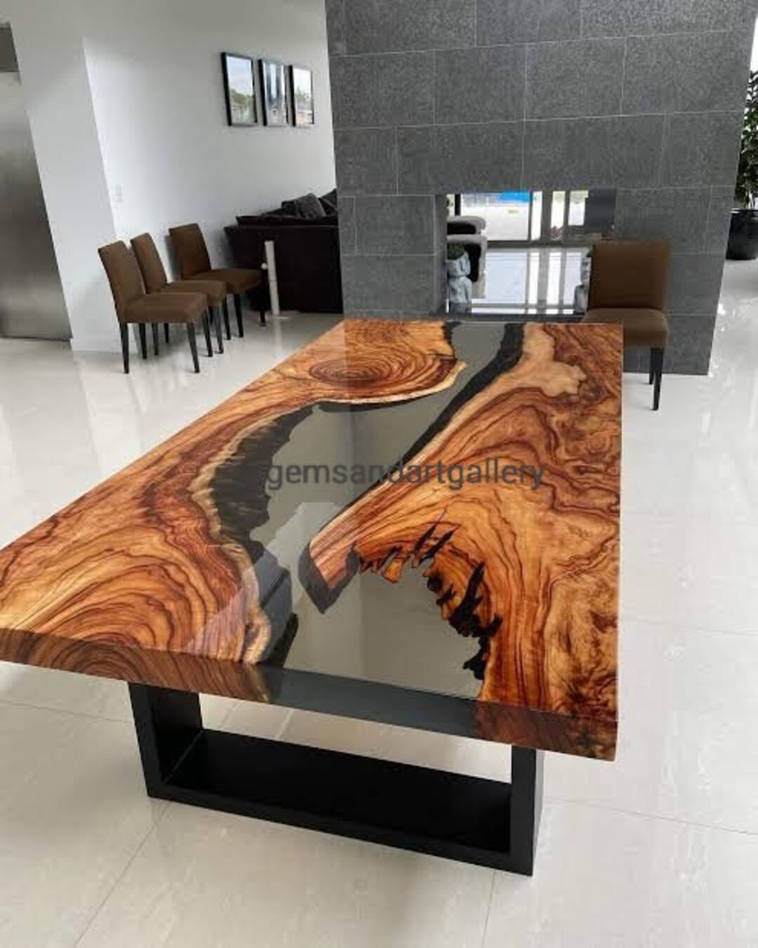 Epoxy Table Top With Acacia Wood | Dining Table Top | Live Edge Wooden ...