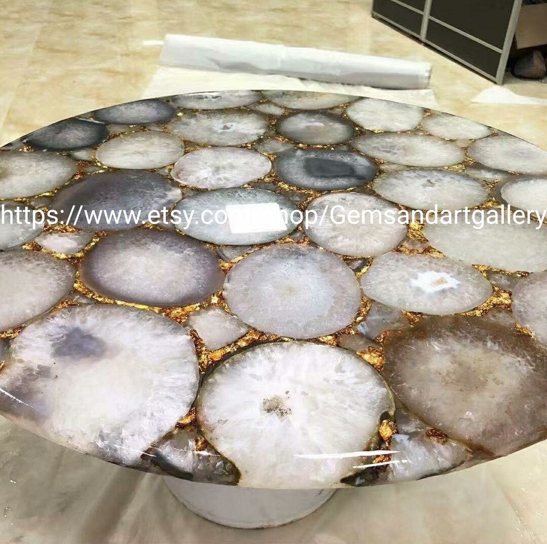 Round Agate Table Top | Dining Table Top | Coffee Table Top ...