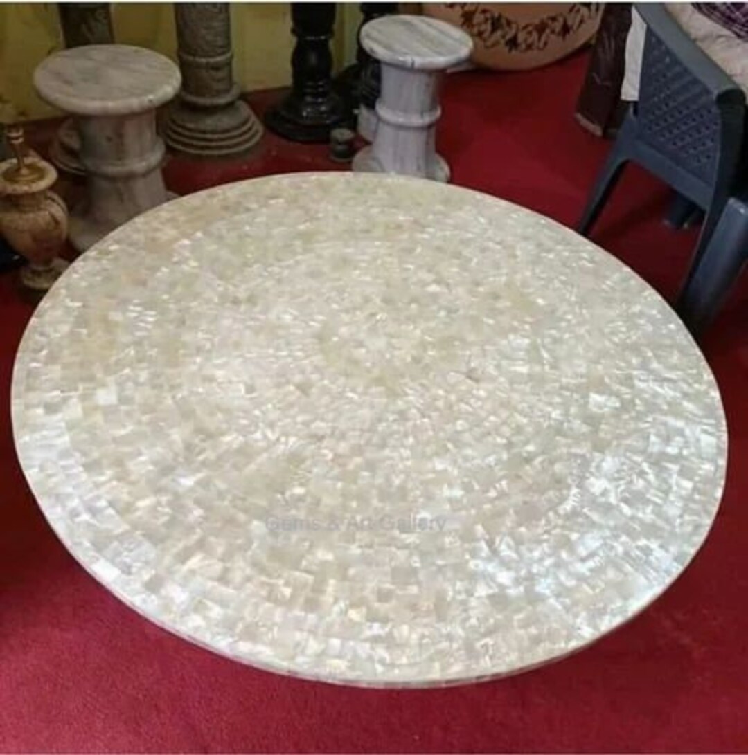 Mother of Pearl Round Table Top, Dining Table, Coffee Table, Can Be ...