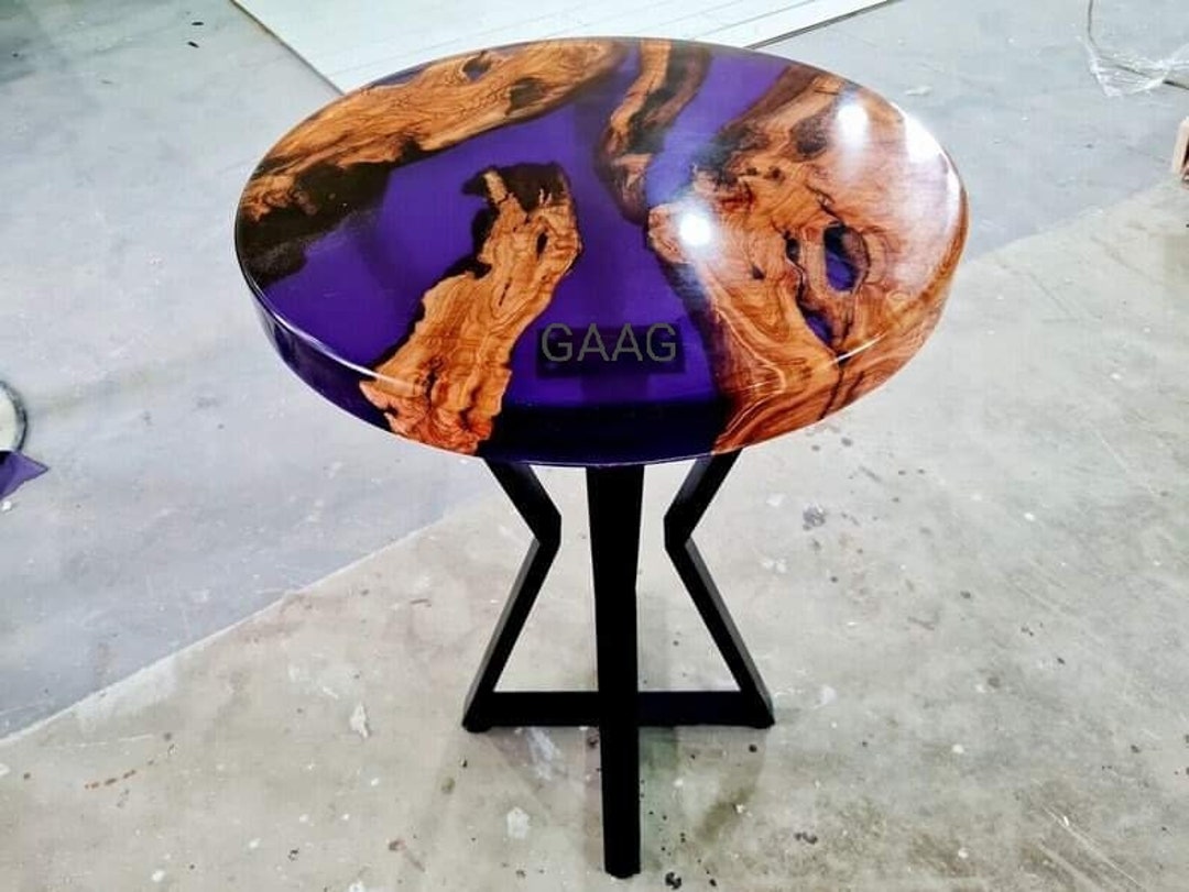Purple River Epoxy Table Top With Acacia Wood | Dining Table Top | Live ...