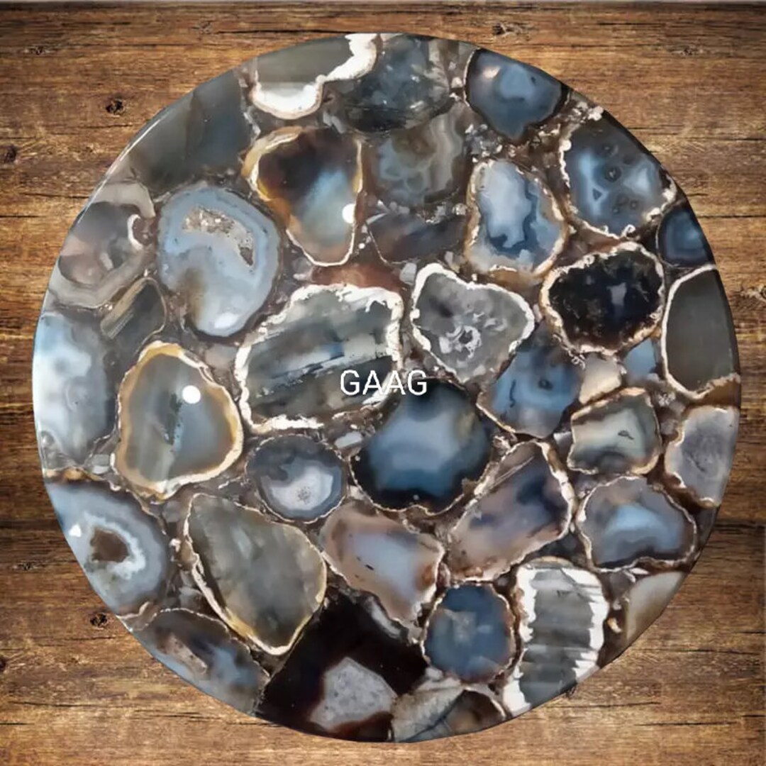Round Natural Agate Table Top | Dining Table Top | Coffee Table Top ...