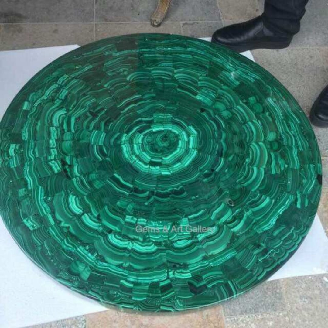Round Malachite Table Top | Dining Table Top | Coffee Table Top ...