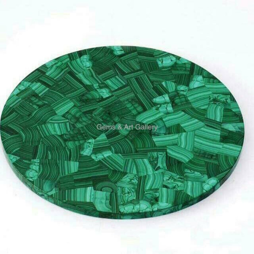 Natural Malachite Round Table Top | Dining Table Top | Coffee Table Top ...